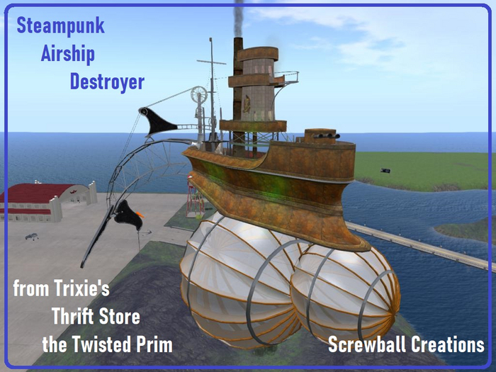 Second Life Marketplace - Steampunk Style Airship Destroyer